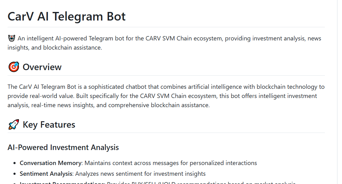 CARV AI Telegram Bot - HackQuest